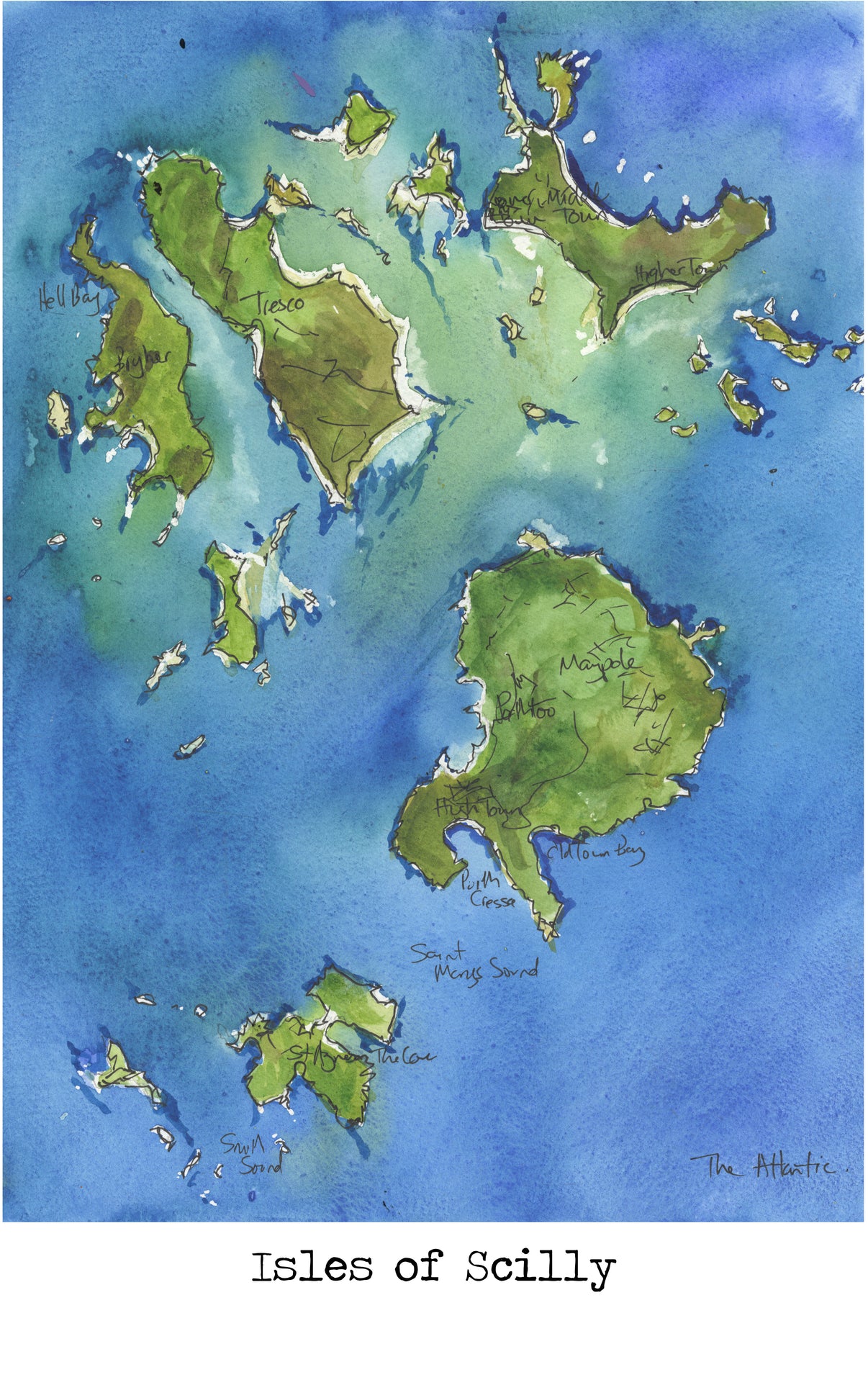 Scilly Isles Cornwall Map Art Print – SaltWalls